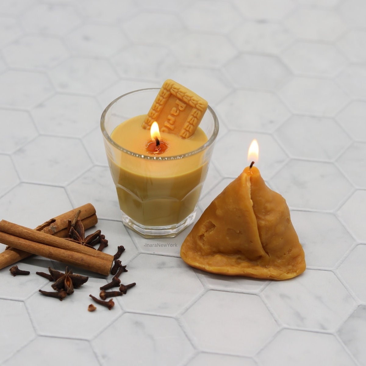 chai candle | chai samosa| Diwali gift | indian décor | Indian candle ...